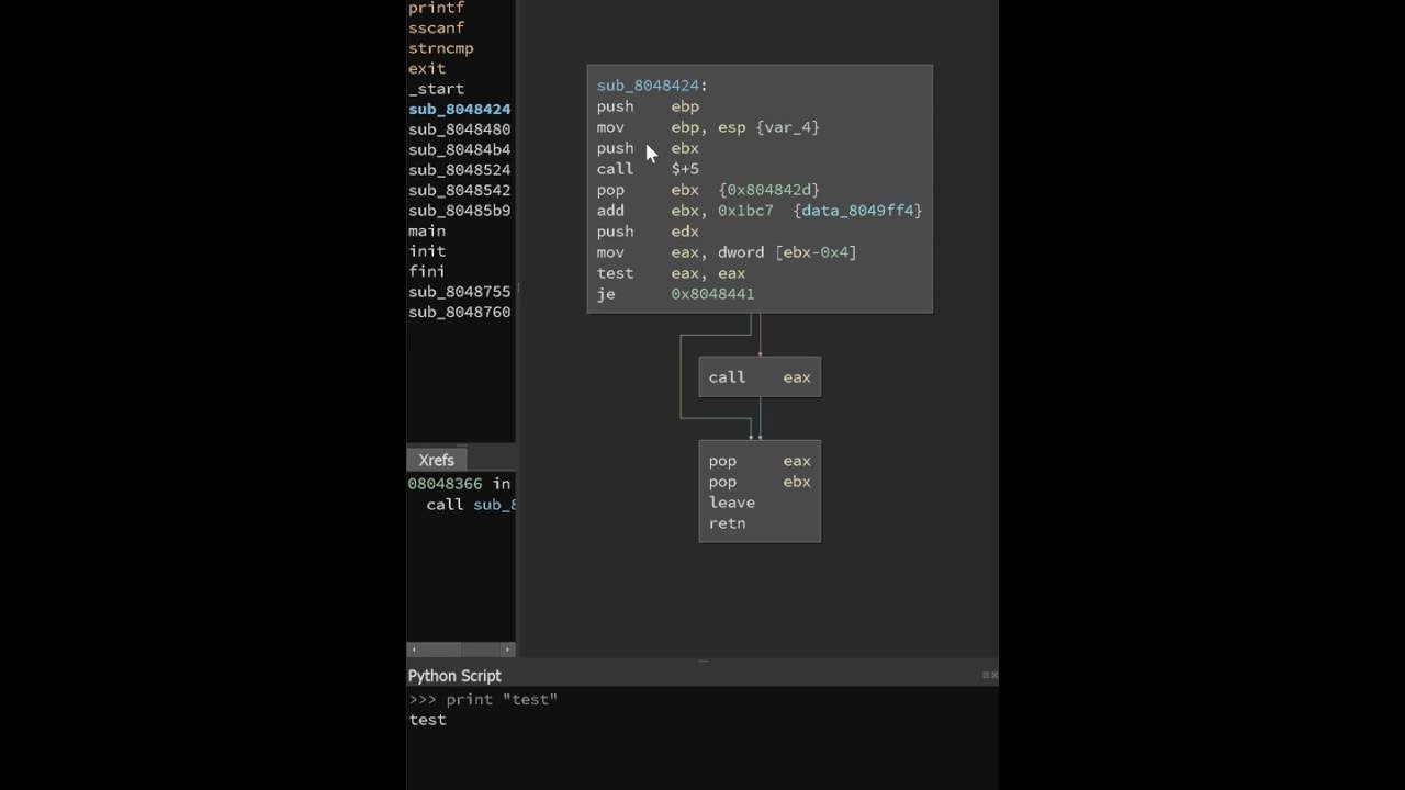 Binary Ninja - Python console bug (GitHub #389)