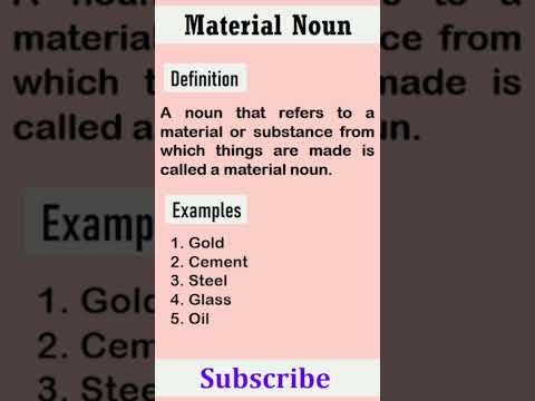 What is Material Noun I English Grammar I #materialnoun #english #grammar #shorts #viralvideo