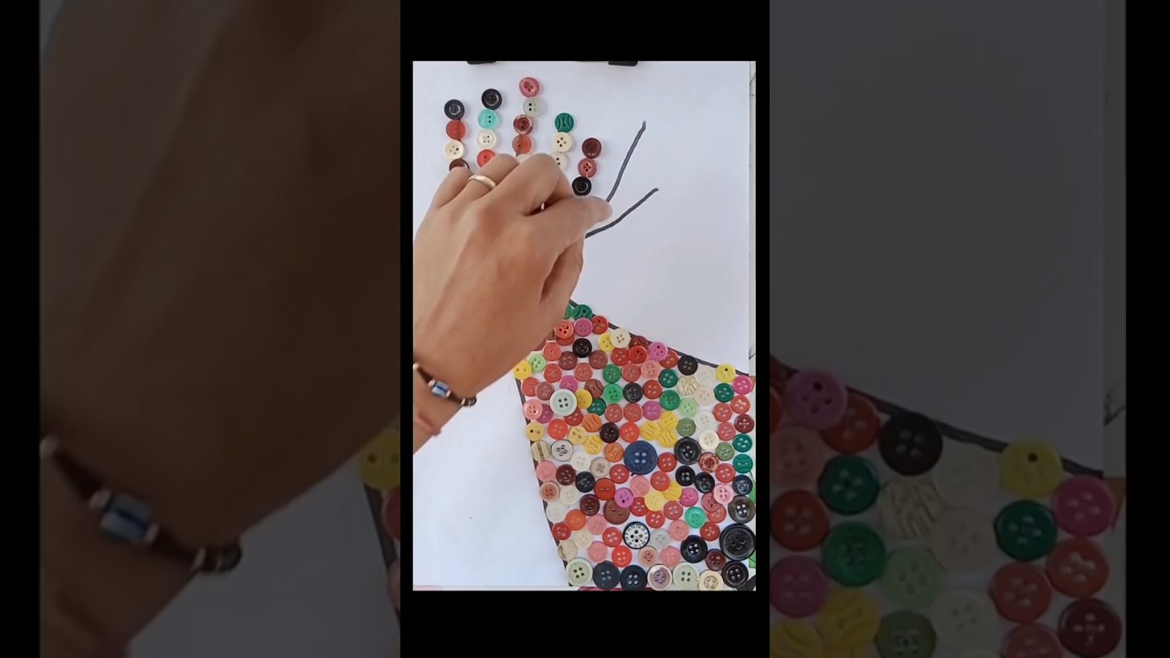 Simple Button art reindeer 🦌🦌 for kid's #shorts #ytshorts