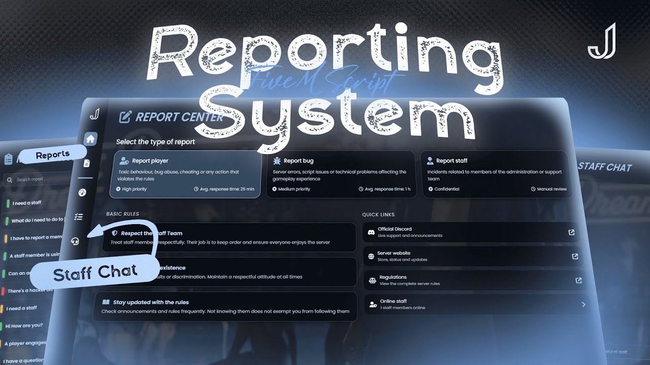 Advanced Report System FiveM Script | Live Chat | Automated Responses | Images & Videos | Standalone