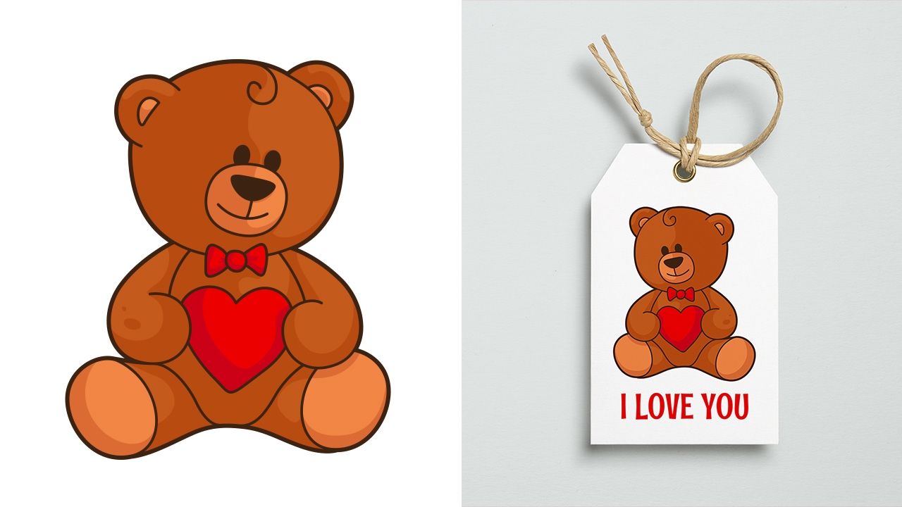 Vector Teddy Bear Video Process