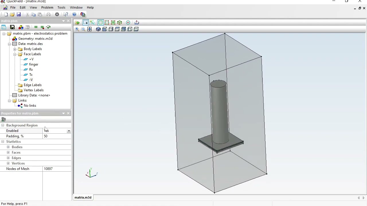 Touch sensor matrix simulation using QuickField FEA software