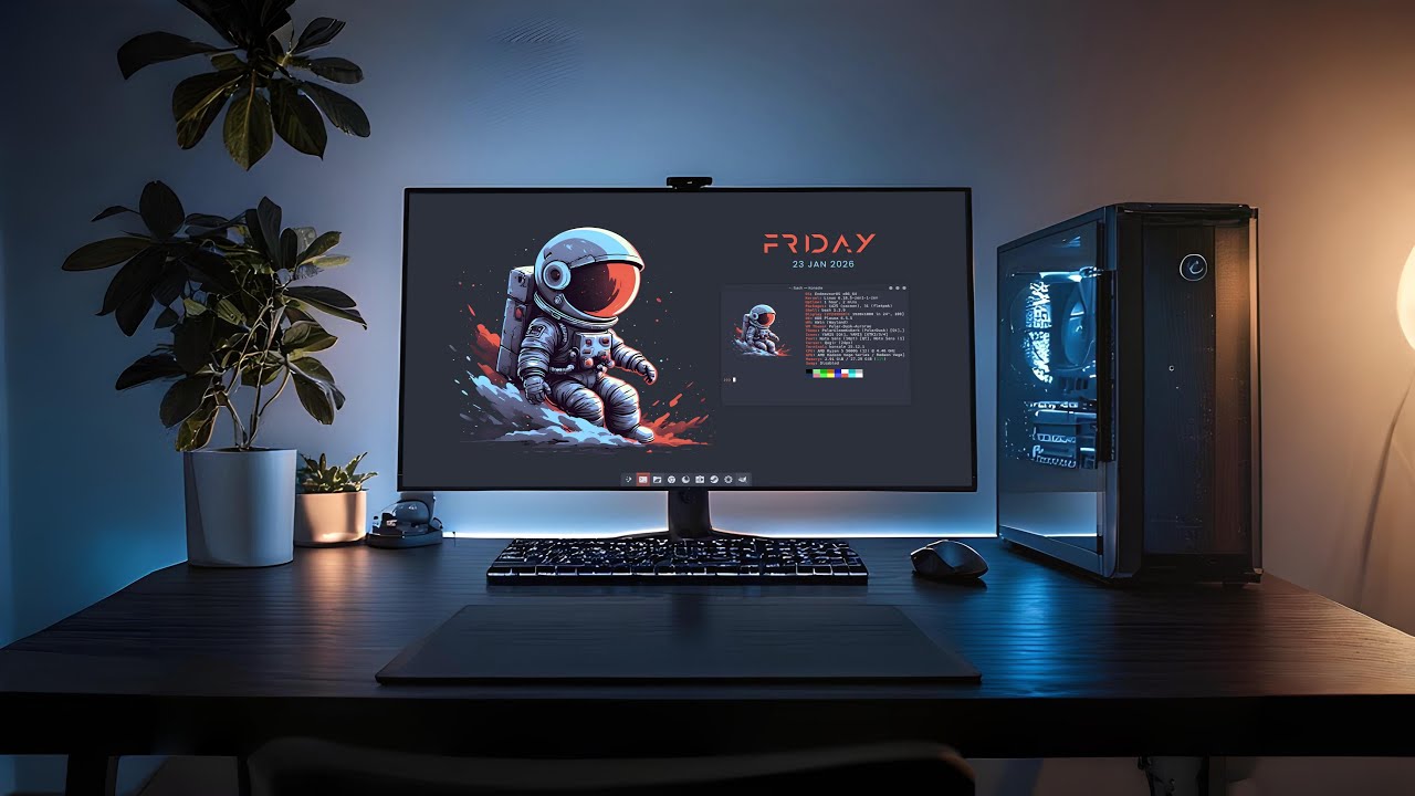 KDE Plasma Customization | Astronaut Dusk Space Vibes