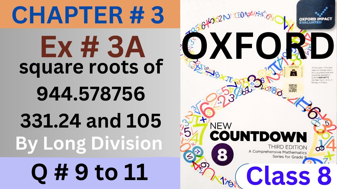 CH # 3 || EX # 3A (Question 9 to 11 ) || New Countdown Third Edition Class 8 Oxford Math