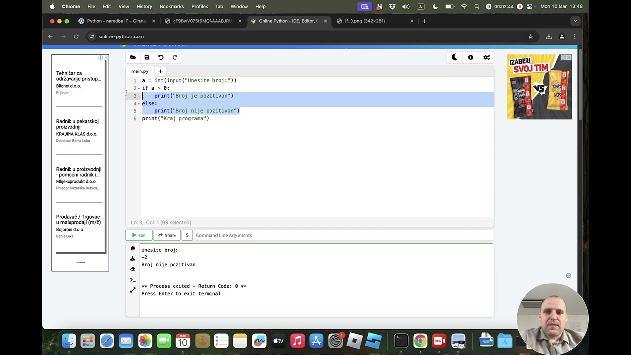 Python 2 - Naredba IF
