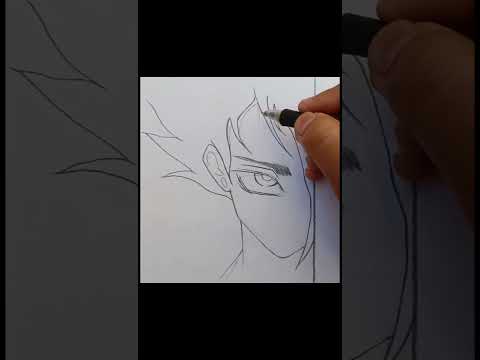 Half face anime drawing with pencil#anime #drawing #art #trending #shorts
