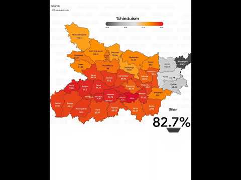 Hinduism in Bihar#bihar#india#map#state#religion#hinduism#hindu#percentage#districts#faith#belief