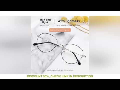 Retro Round Ultra-light Fashionable Metal Glasses Frame for Women’s Myopia Prescription Glasses Wom