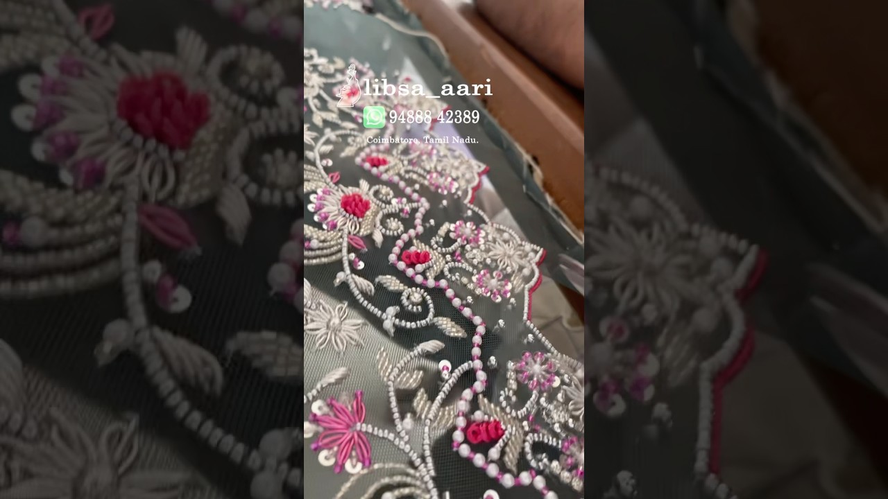 Latest aari work blouse design | full net work aari design | aari net work | zardosi work #fpy