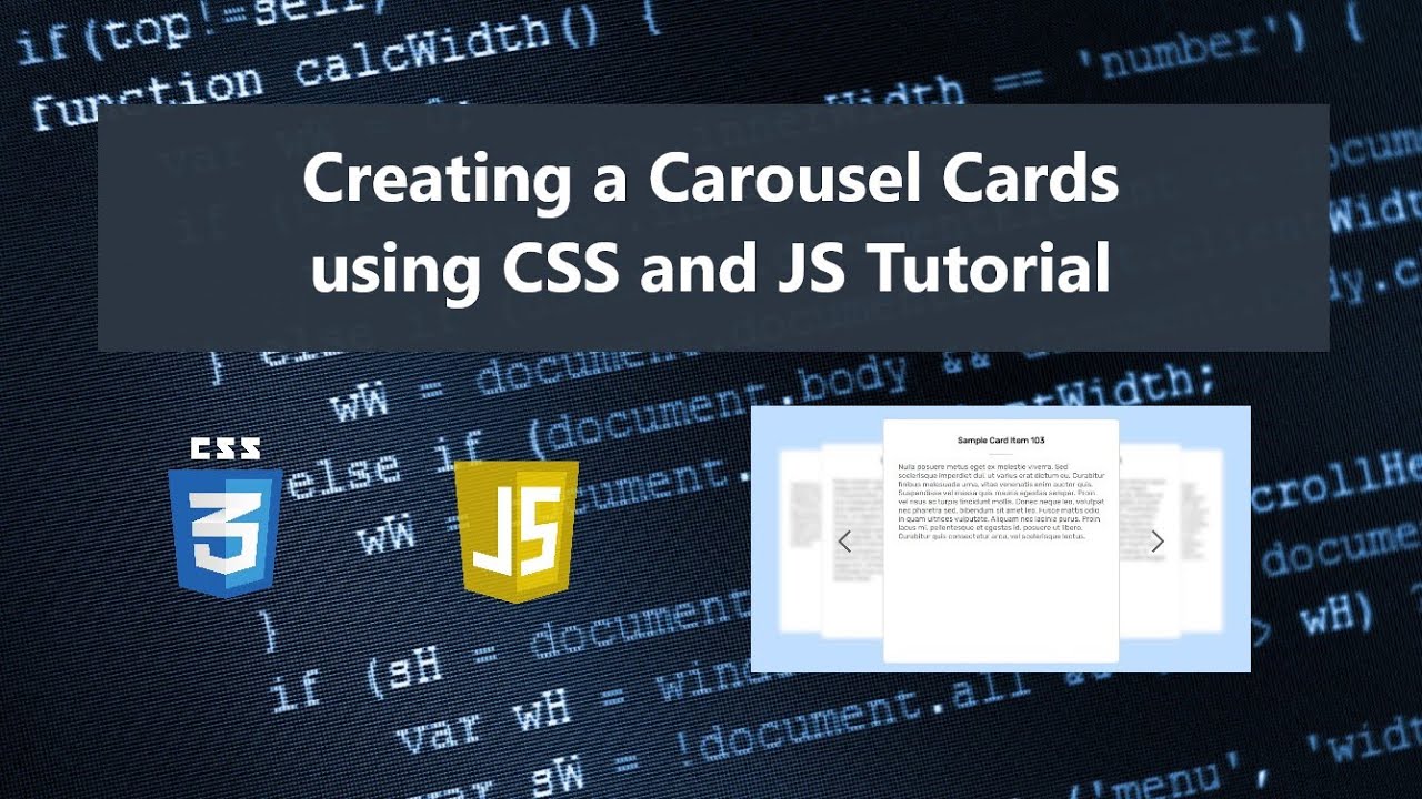 Creating a Carousel Cards using CSS and JS Tutorial DEMO