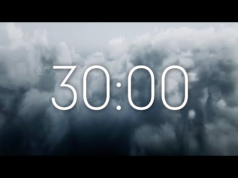 30 Minute Timer | Aerial flying in the clouds | Relax Music