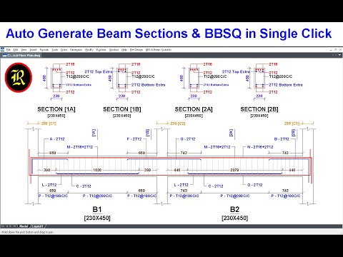 Auto Generate Beam Sections & Beam BBS in Single Click