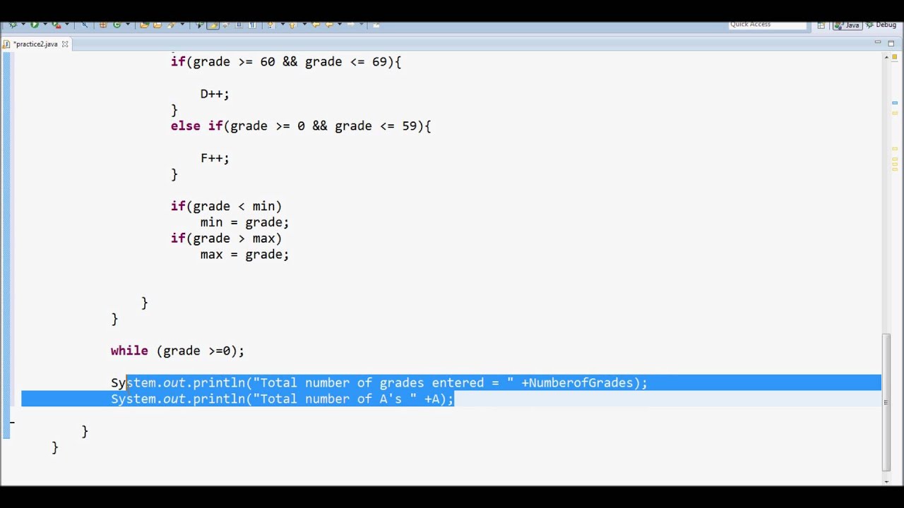 Java - Grading Program - Do While