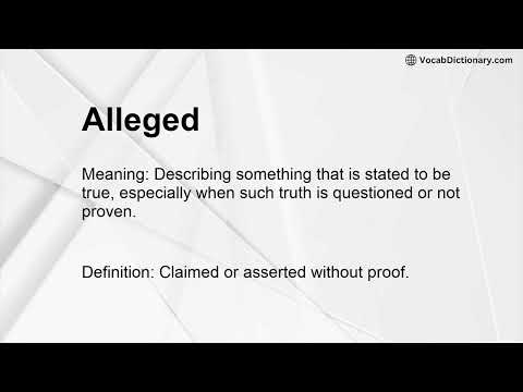 Alleged Meaning