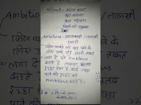 ambitious meaning in Hindi