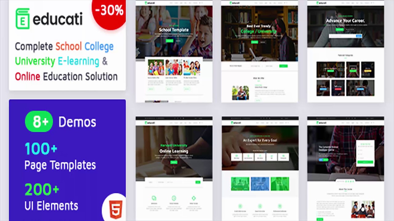 Educati- Education HTML5 Template for School, College, University and E-learning | Themeforest
