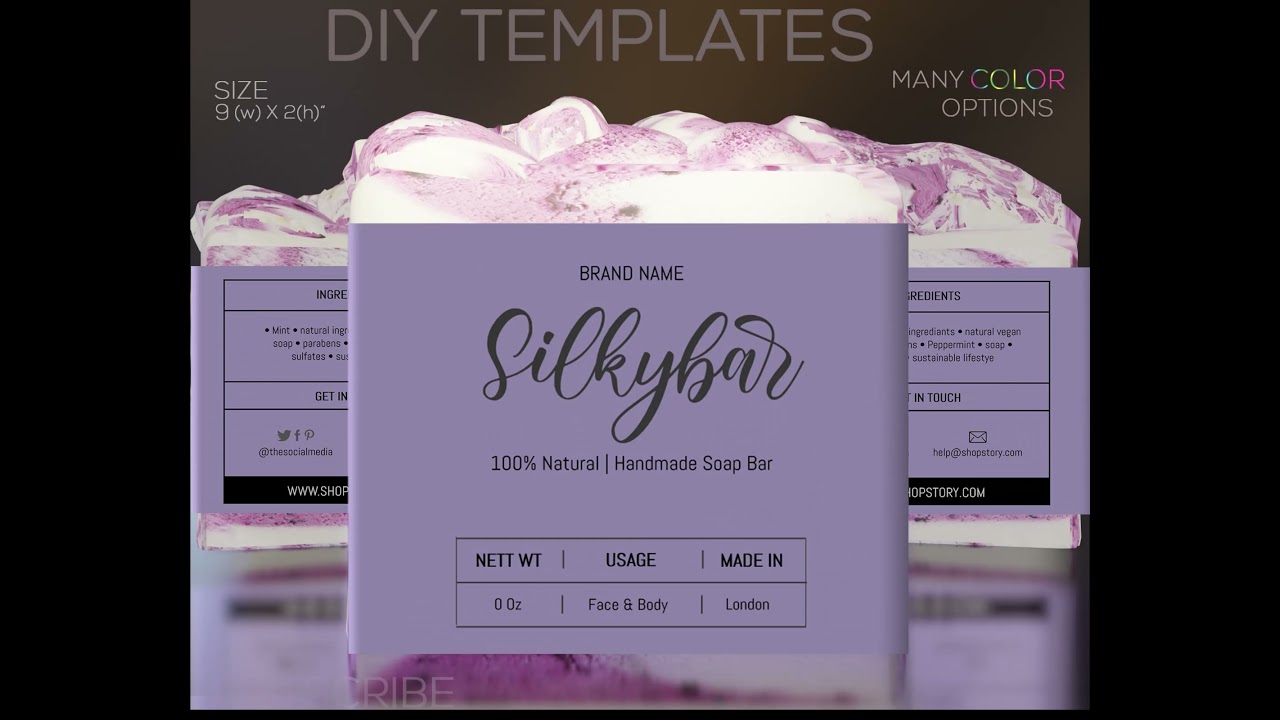 Custom Soap Labels Design Template | Printable Soap Bar Label Template | Editable Soap Packaging