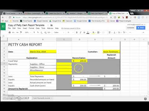 Filling out a Petty Cash Report
