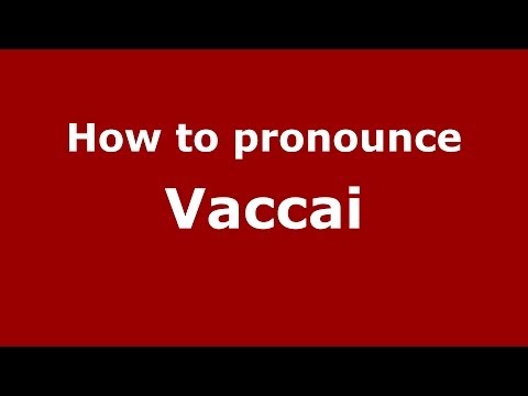 How to pronounce Vaccai (Italian/Italy) - PronounceNames.com