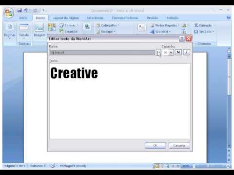 Microsoft Word 2007 – Efeitos de Texto com o WordArt | Aulas em vídeo