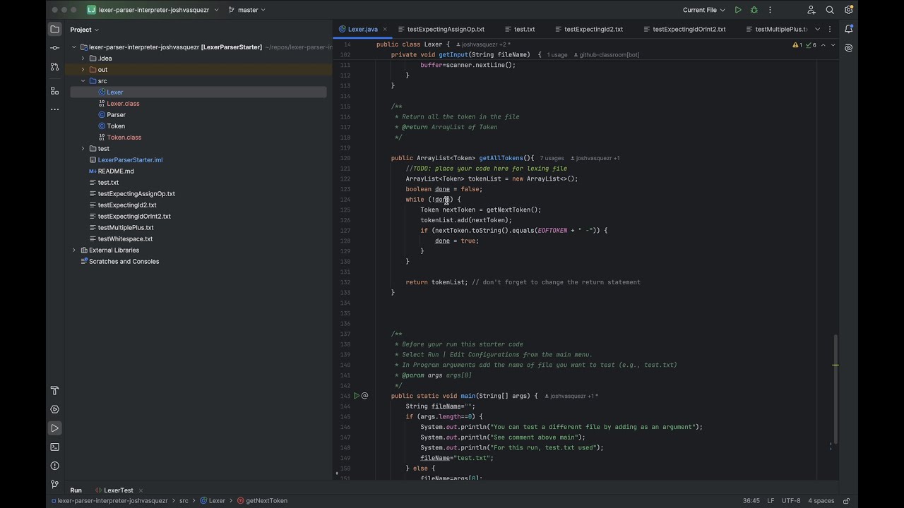 Lexer-Parser-Interpreter Project (1/3) Demo