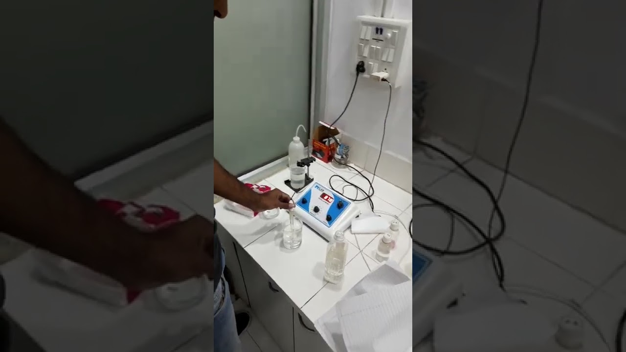 pH test of water sample using pH meter