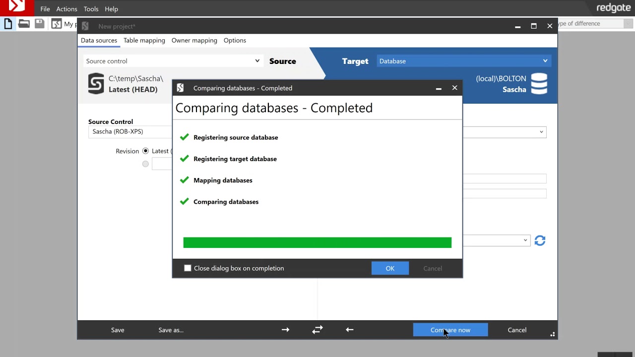 Using Git with SQL Compare