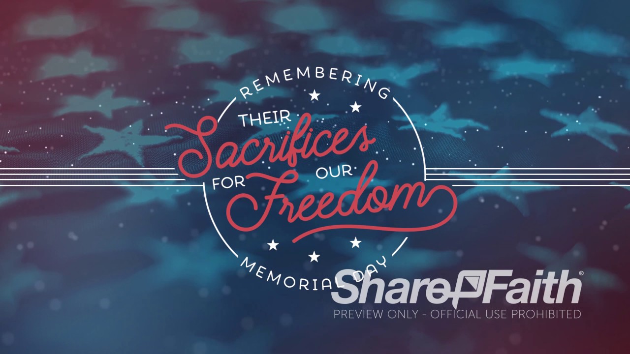 Memorial Day Remember Their Sacrifice Church Motion Graphic | Sharefaith.com