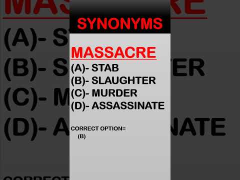 SYNONYMS IN ENGLISH|WORD OF THE DAY|MASSACRE#synonyms#shortsfeed #study#englishgrammar#study#youtube