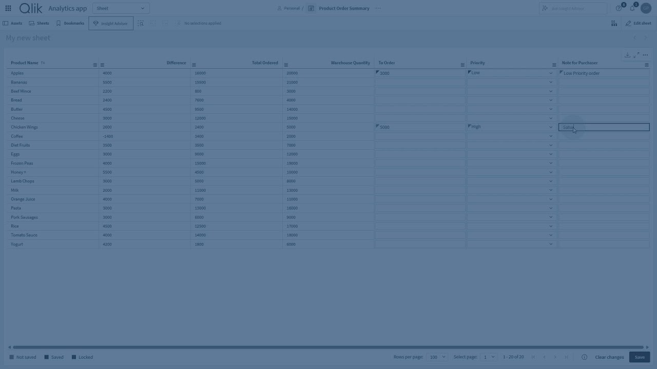 Write table in Qlik Cloud