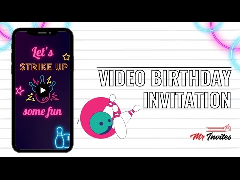 Bowling Birthday Video Invitation | Customized Digital Video Invitations | Digital Invitations