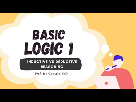 BASIC LOGIC 1: Inductive vs. Deductive Reasoning. By Prof. Joe Coquilla, EdD