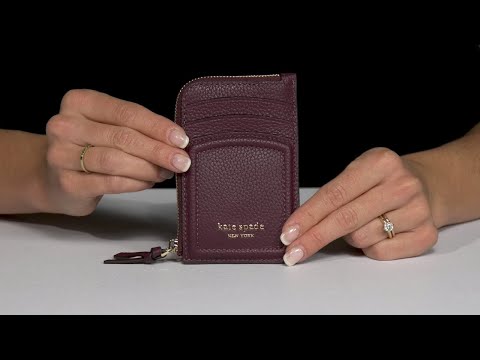 Kate Spade New York Knott Pebbled Leather Zip Card Holder SKU: 9927018