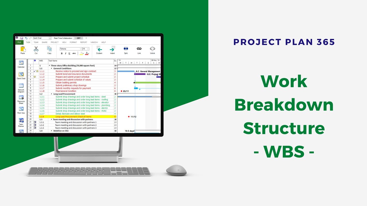 Work Breakdown Structure in Project Plan 365