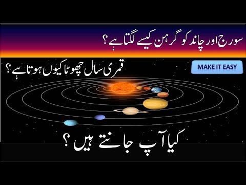 Solar and Lunar eclipse explained Urdu | Solar System | Lunar month