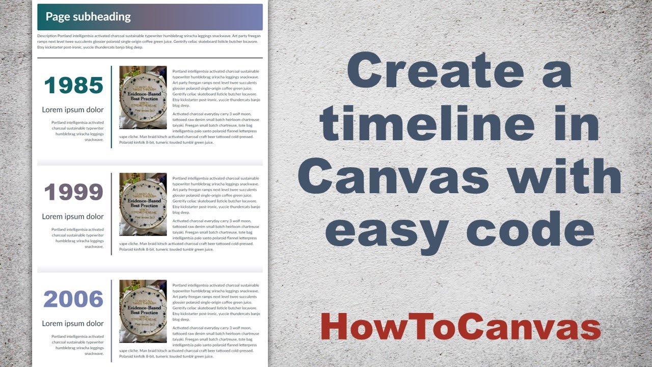 Create a timeline in Canvas with easy code