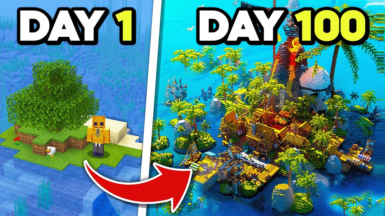I Survived 100 Days on a Deserted Island in Minecraft Hardcore