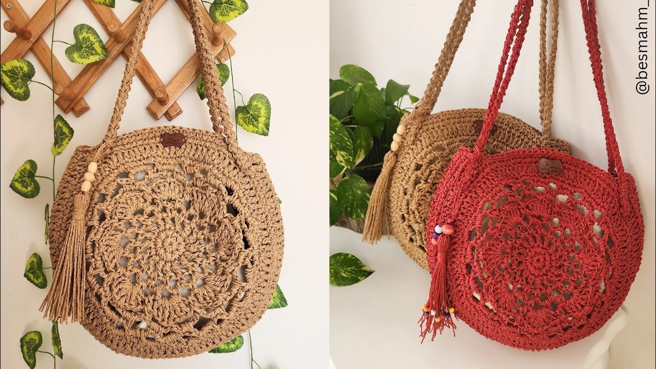 Part1 🎉 DIY Round Crochet Bag Tutorial | Double-Sided & Elegant | Perfect for Daily Use
