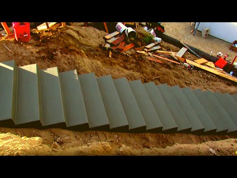 How to Build Stairs - Watch Concrete Stairway Construction Video