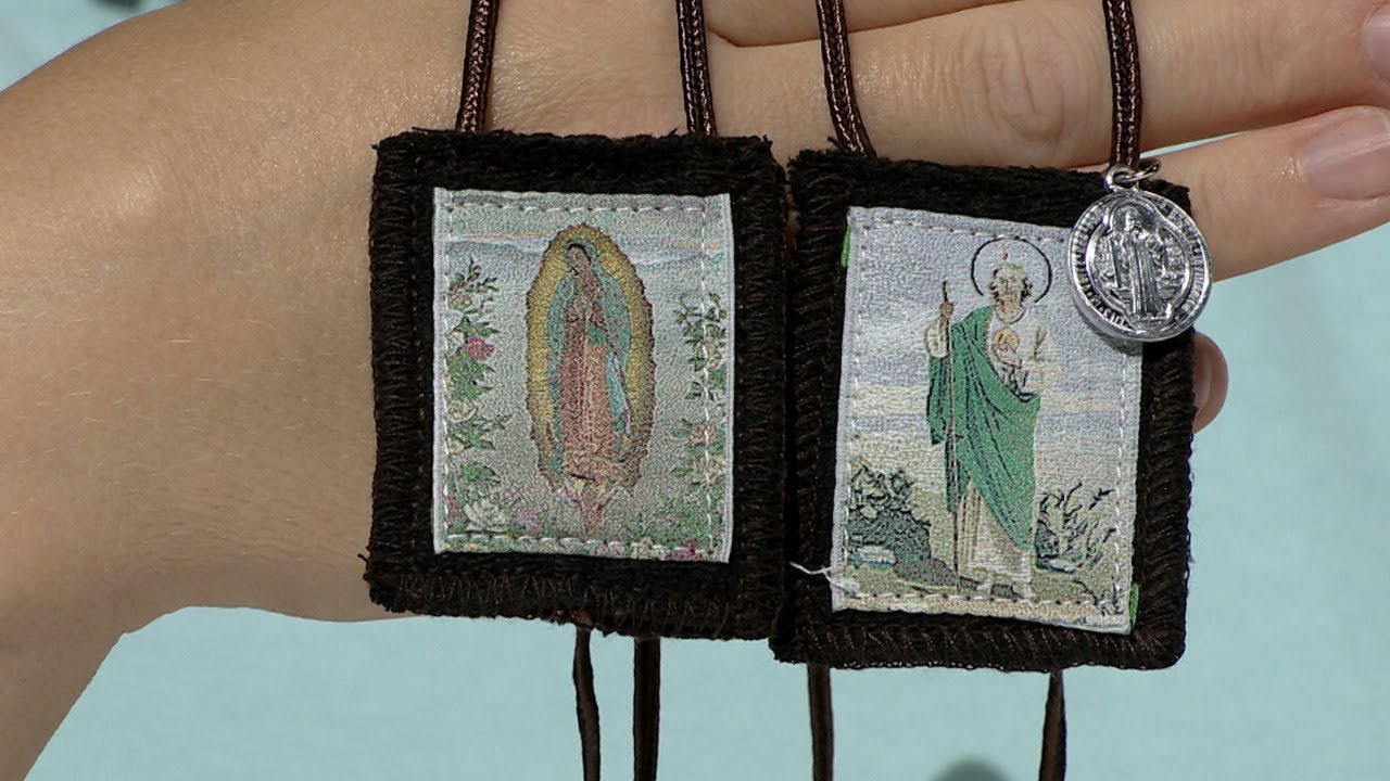 100% Brown Wool Scapular (Guadalupe/Jude)