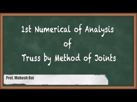 1st Numerical of Analysis of Truss by Method of Joints - Analysis of Trusses - Structural ...