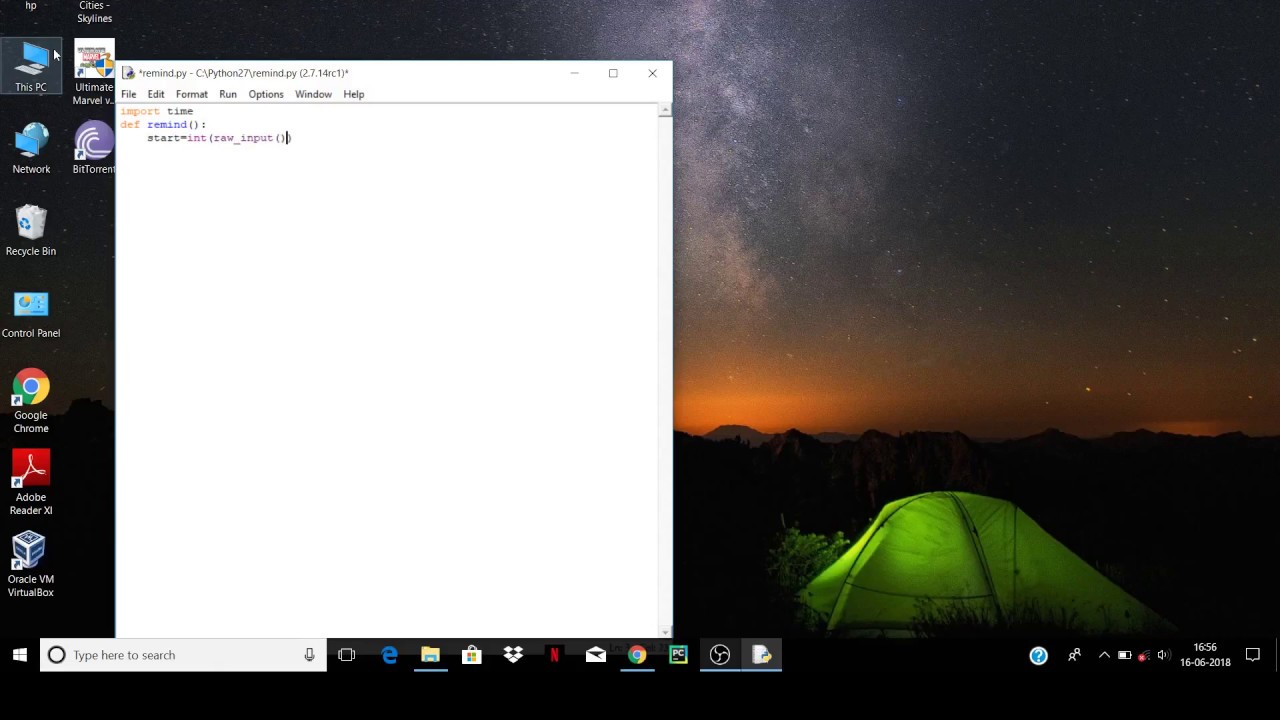 Create a simple reminder python program