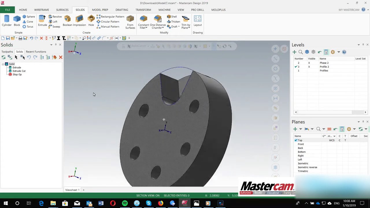 Mastercam Solid Modelling_ex1