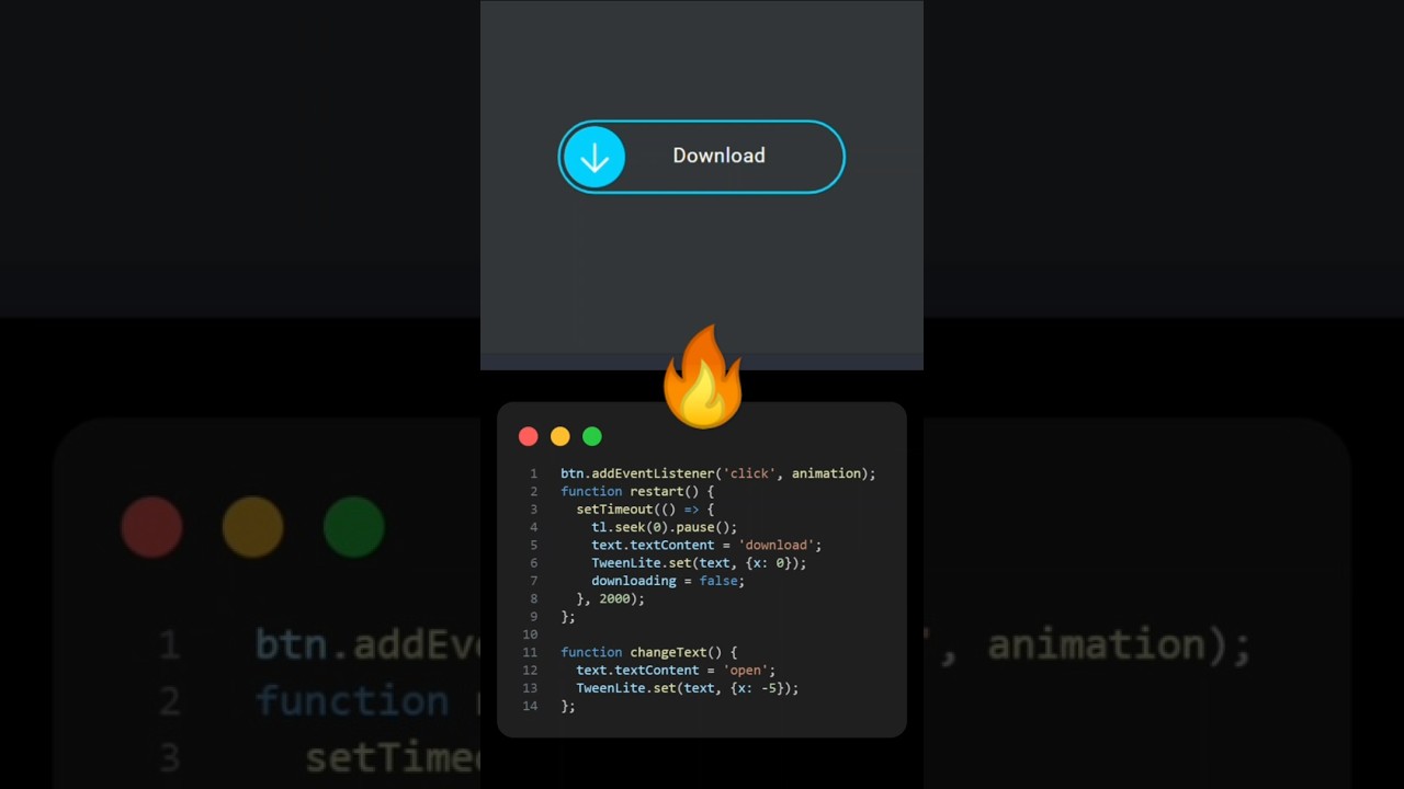 Animated Download Button | HTML, CSS, JavaScript #coding #animatedbutton