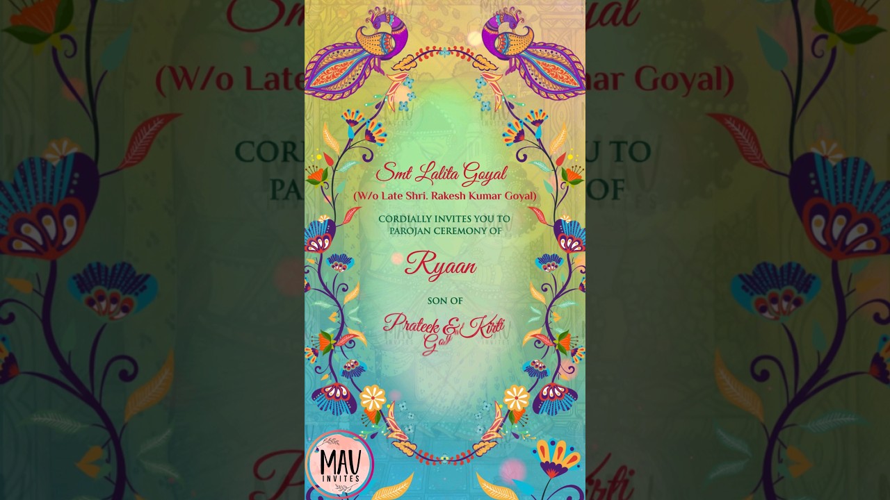 Parojan Ceremony Invitation || Digital Invites || Online Invitations
