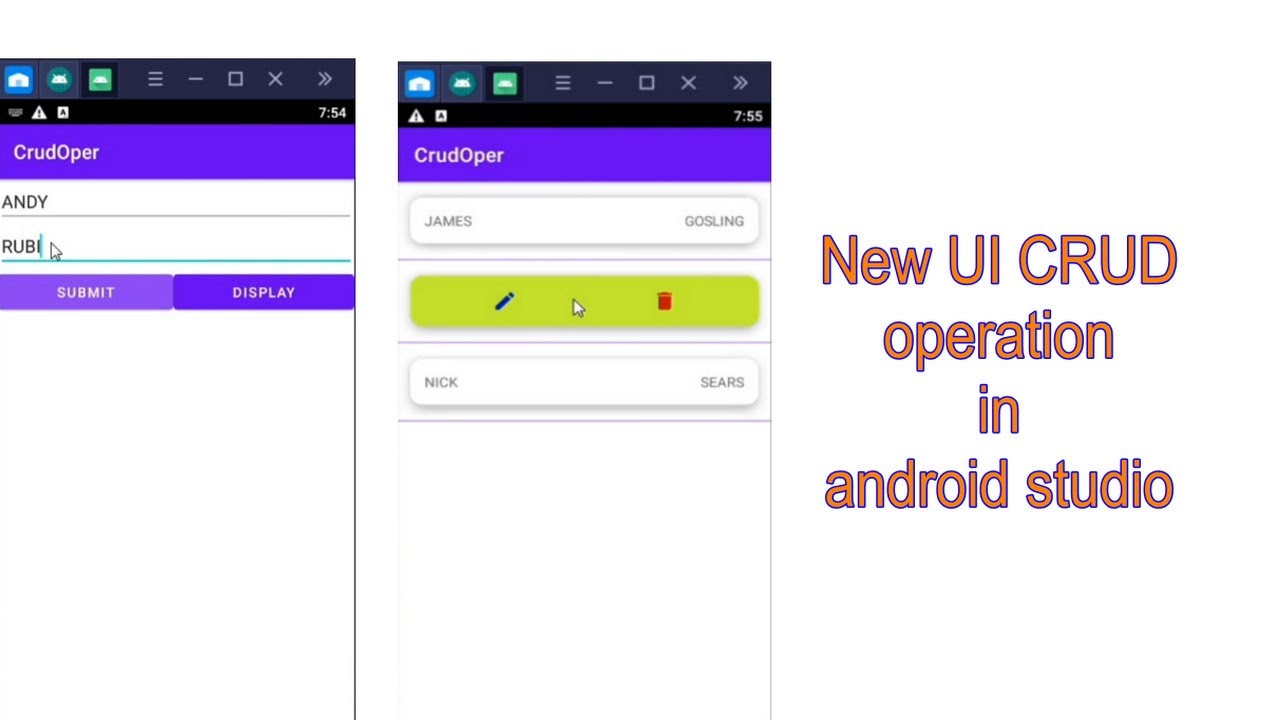 CRUD Operations with cardView In Android SQLite | SQLite (create, Read, update, delete) data android