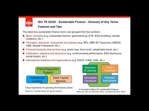 Key elements of ISO 32220 Glossary of Key Sustainable Finance Terms