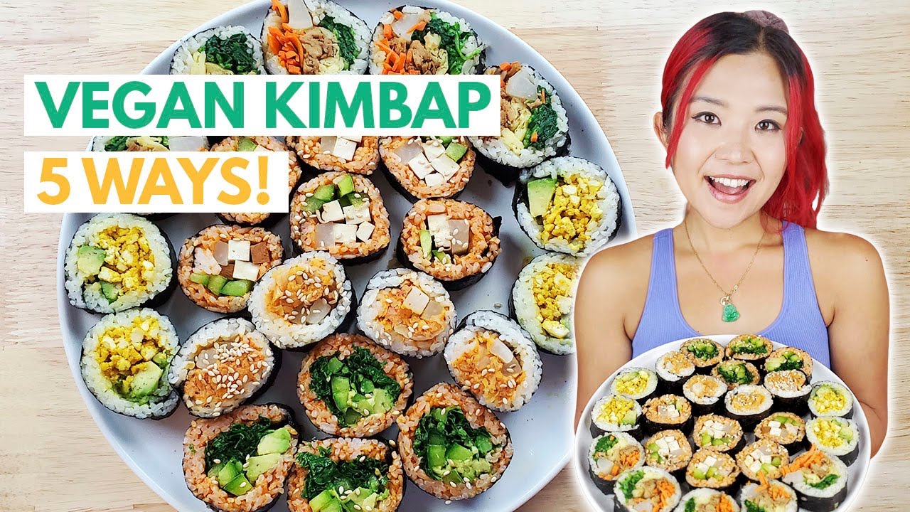 VEGAN KIMBAP 5 WAYS (Korean Seaweed Rice Rolls)