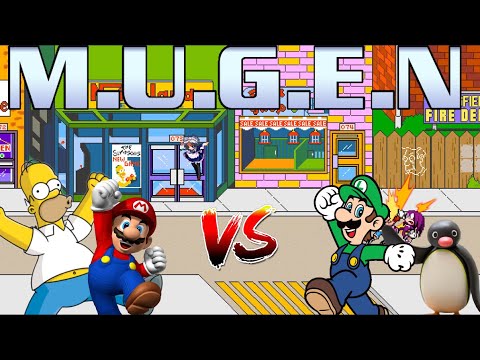 MUGEN Request 129: Mario and Homer Simpson vs Luigi and Pingu