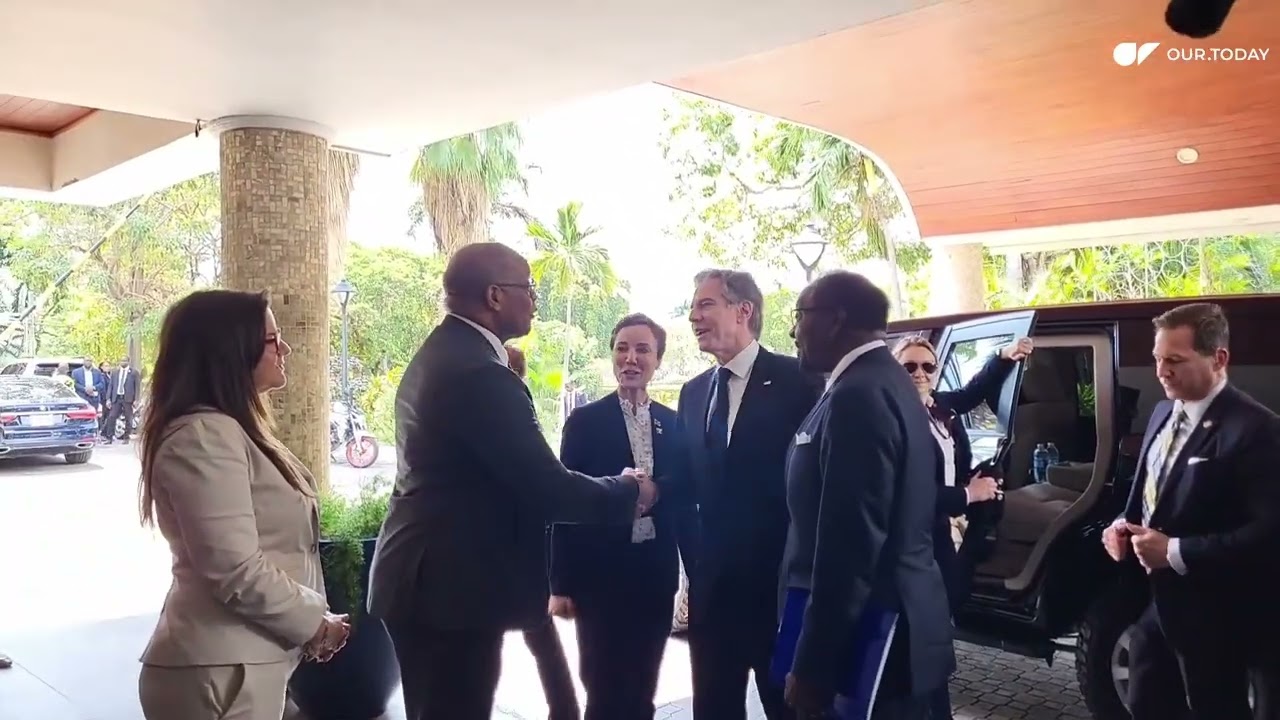 Antony Blinken arrives in Kingston